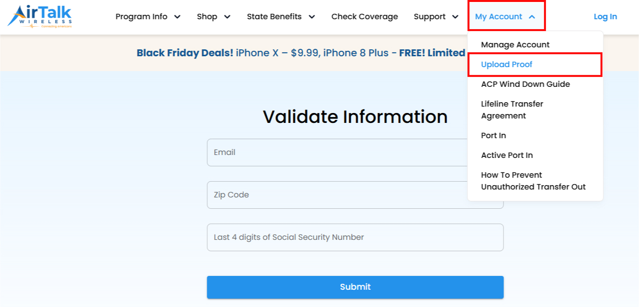 AirTalk Wireless Application Process: How to Upload Proofs
